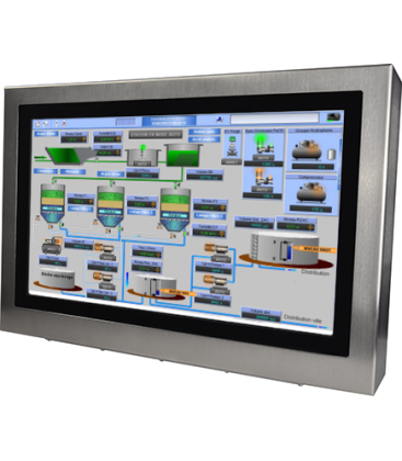 Panel PC 21,5" Inox Etanche tactile Pcap Résistif Intel Baytrail